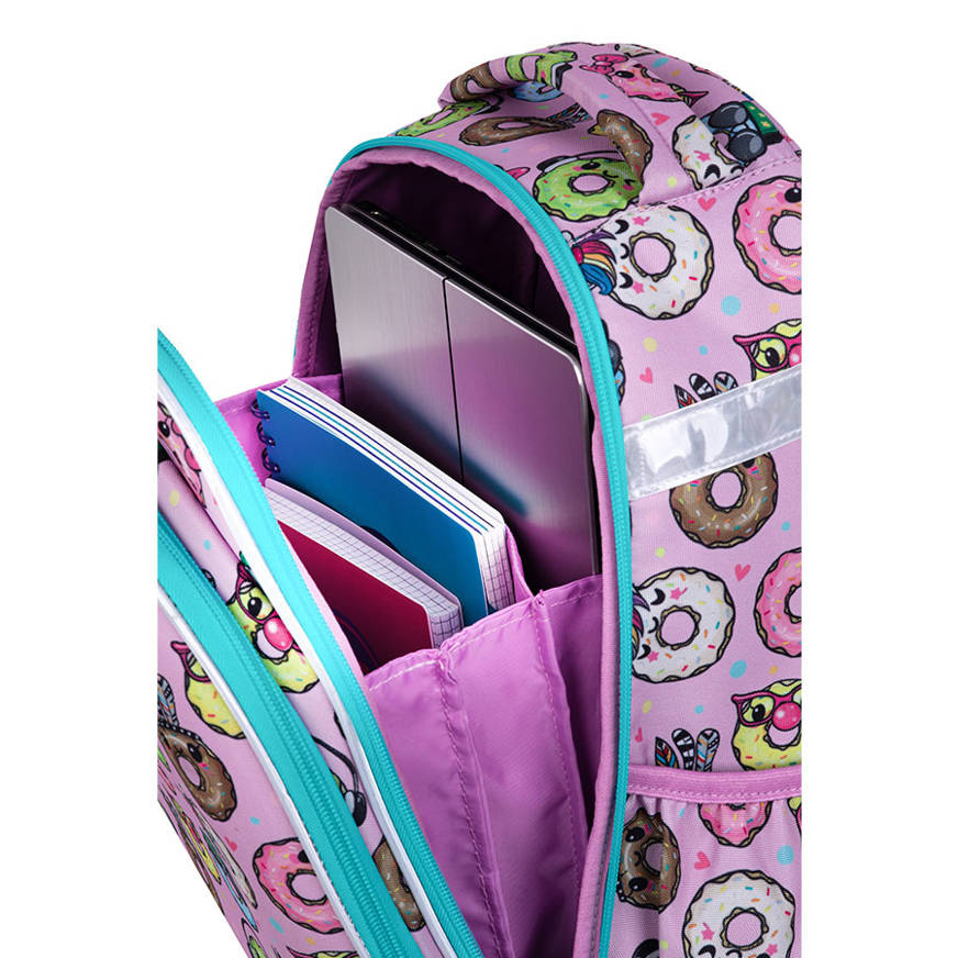 Plecak szkolny dla dziewczynki różowy CoolPack Happy Donuts dwukomorowy - CoolPack | Sklep EMPIK.COM